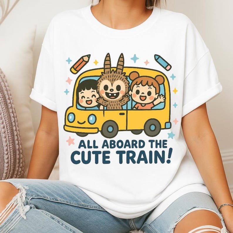 Labubu School Bus PNG: Kawaii Back to School Clipart (digital Download ...