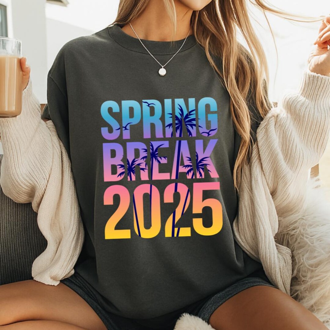 Spring Break 2025, Beach Trip Shirt, Spring Break Design, Palm Tree ...