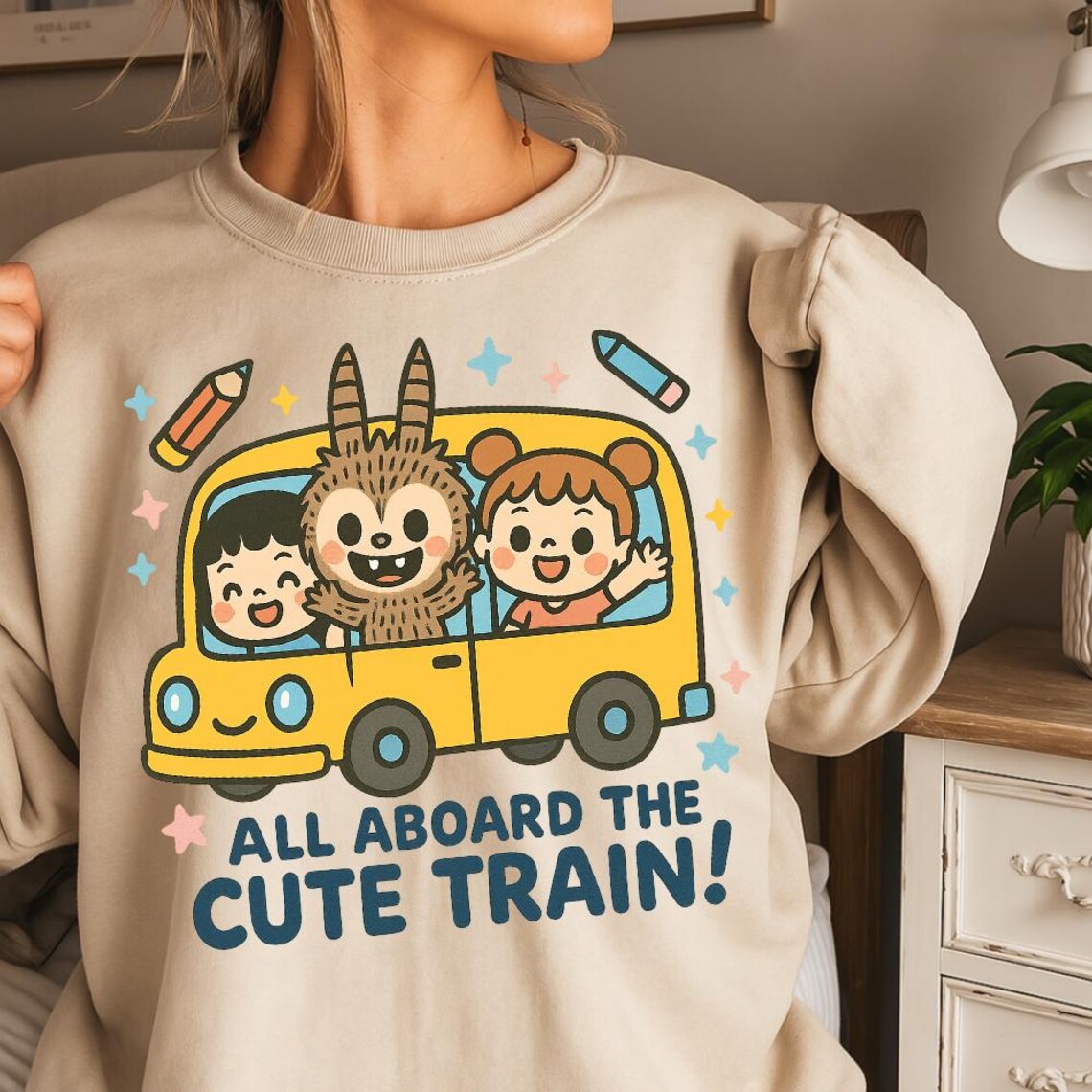 Labubu School Bus PNG, All Aboard the Cute Train, Back to School Shirt ...