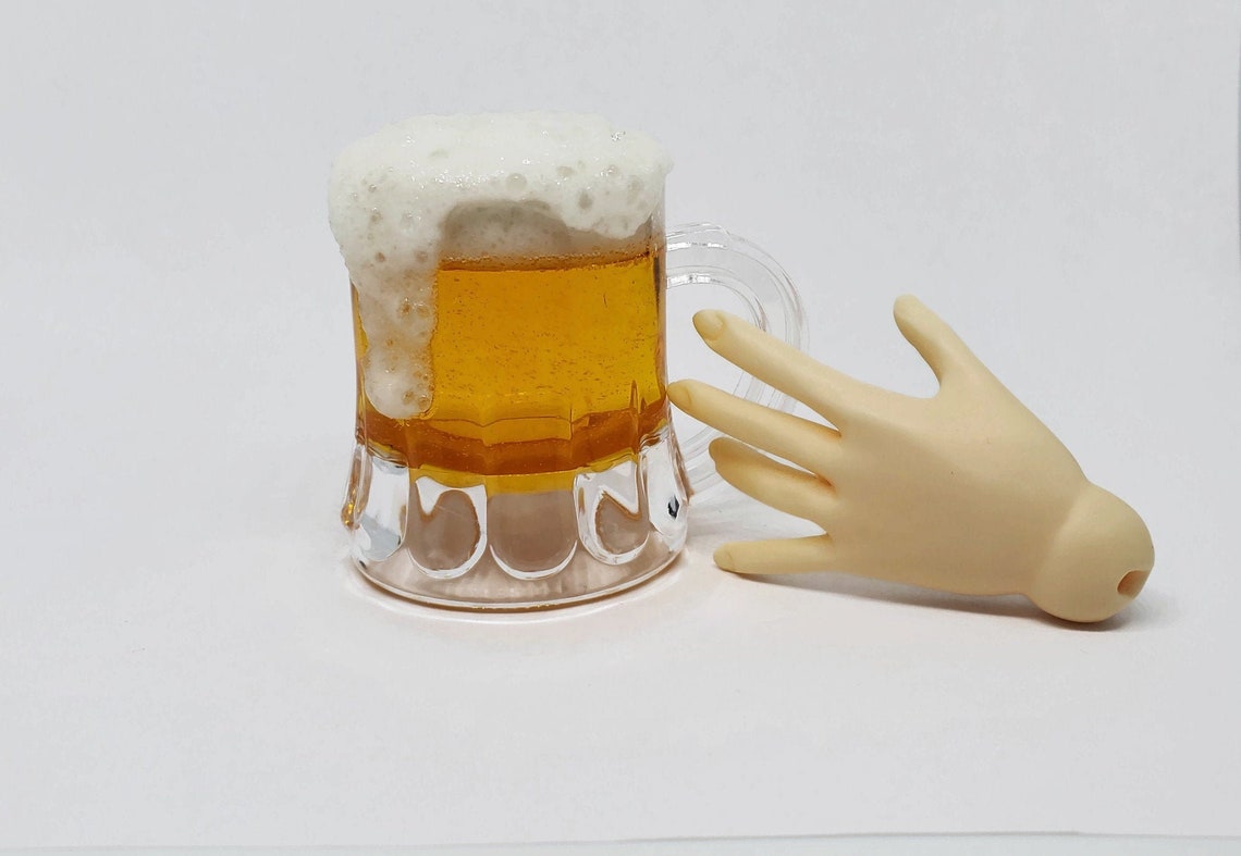 SD Miniature Beer With Foam in Mug, 1:3 Scale Ball Jointed Doll, Beer ...