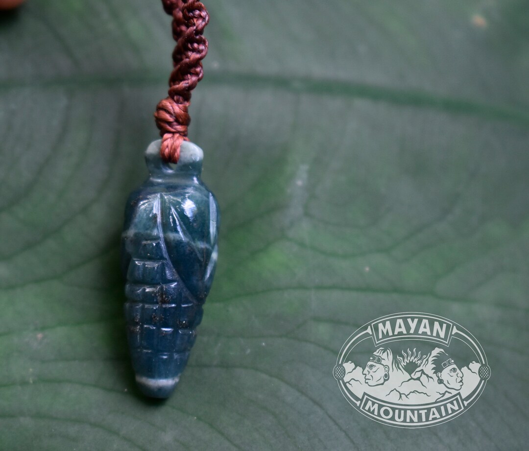 MAYAN SACRED CORN // Maize Sagrado // Carved in Guatemalan Jadeite Jade ...