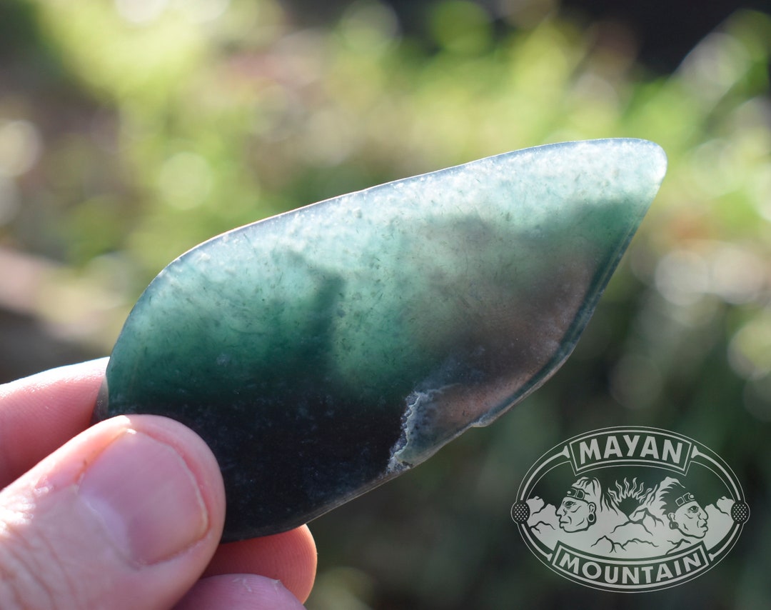 GUATEMALAN Jadeite JADE / Watery Blue Pocket Palm Stone // Fully ...