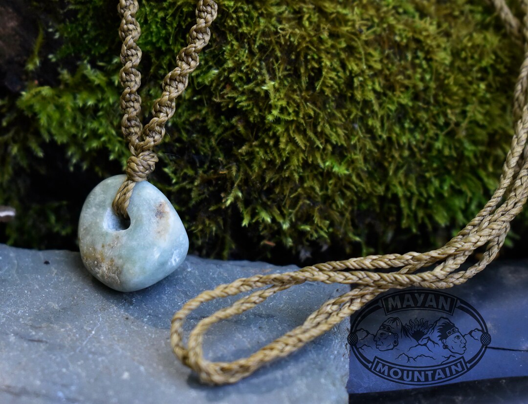 MAYA REPLICA ARTIFACT // Ancient Looking Jadeite Jade Bead // Macrame ...