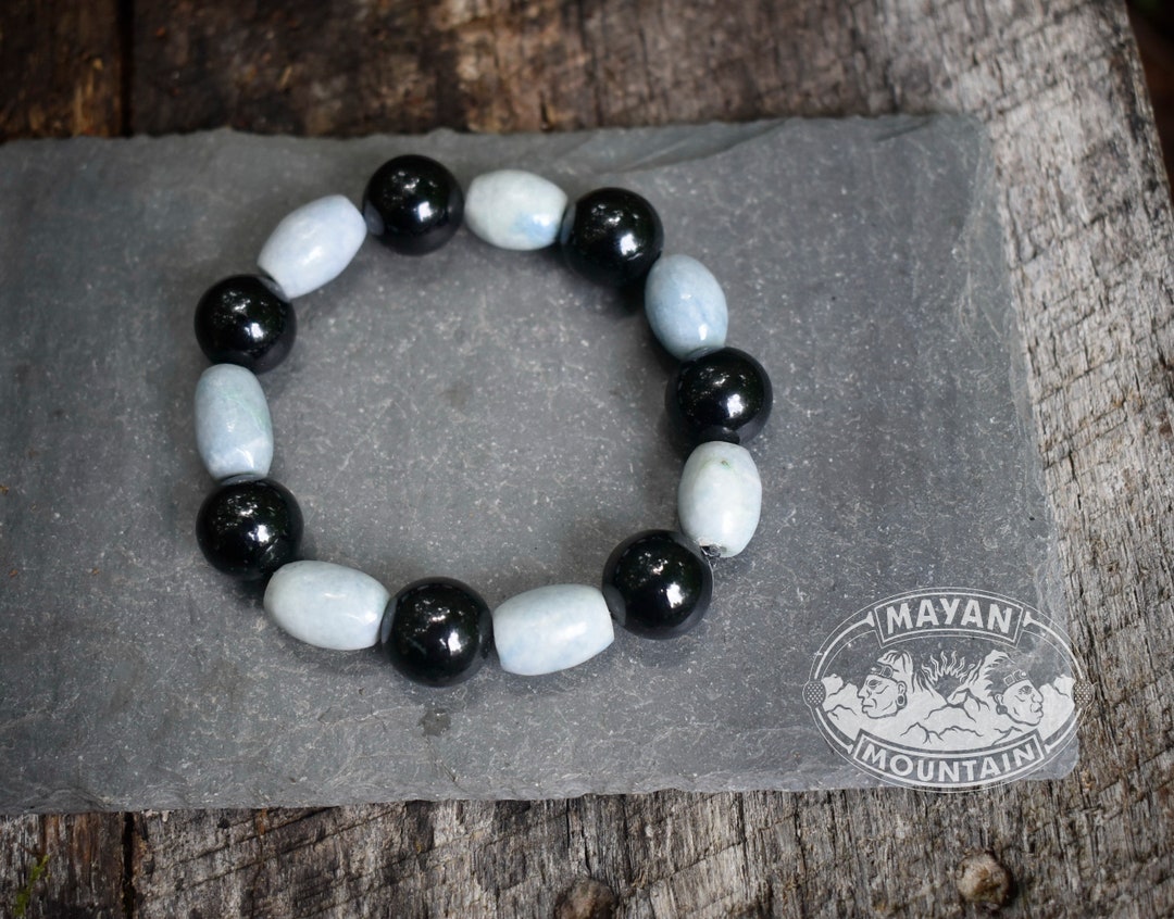 FULLY BEADED! // Purple Lilac Lila // Jet BLACK Jadeite Jade ...