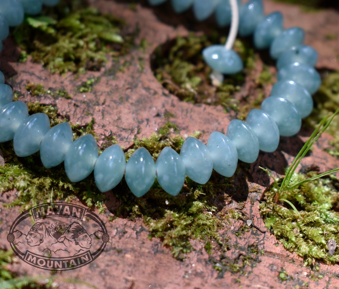 SUPER TRANSLUCENT ICY Watery Blue // Jade Beaded Bracelet // Guatemalan ...