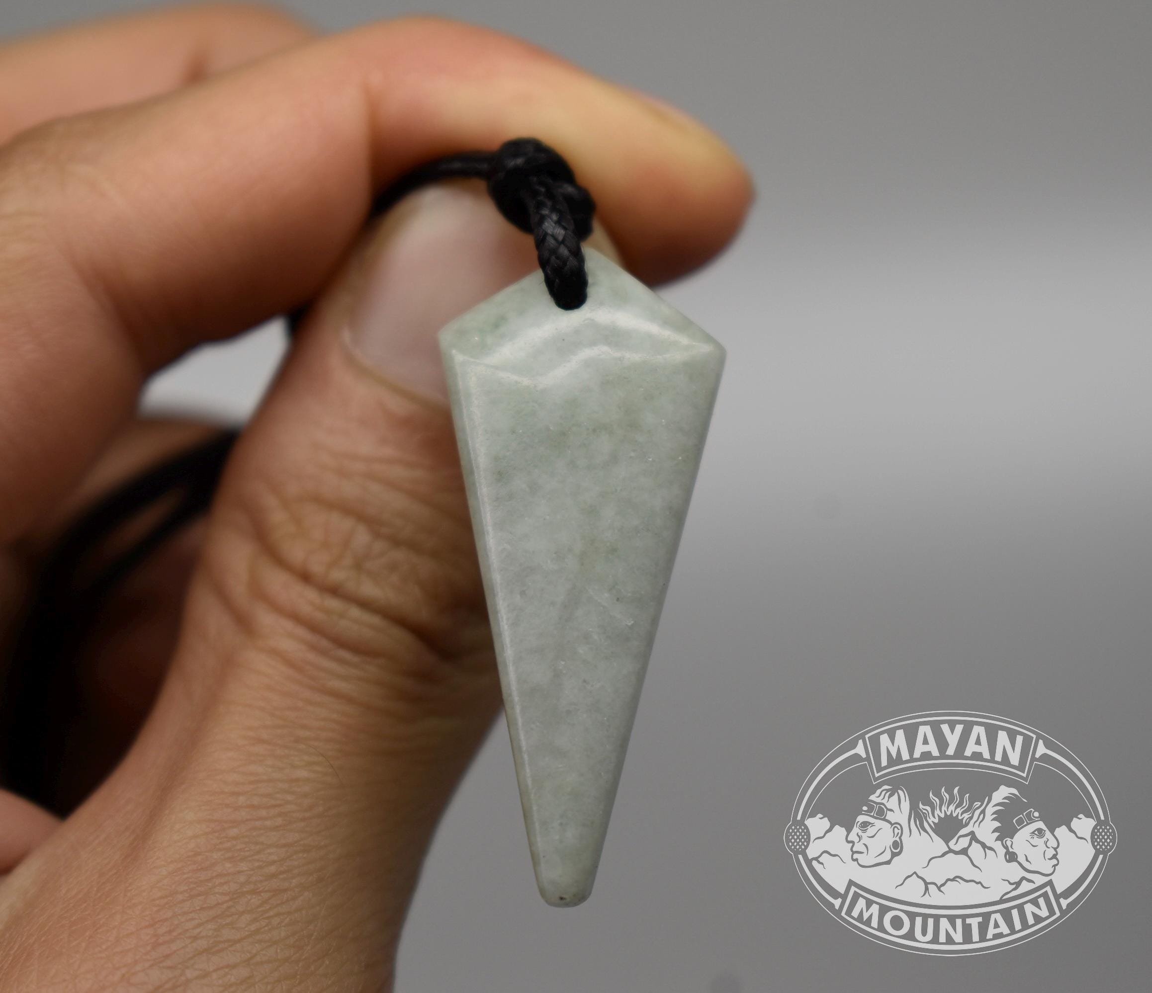 Triangular Mint Jade Pendant // Light Green // Guatemalan Jadeite Jade ...