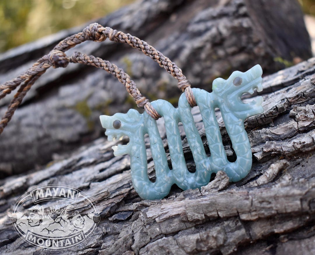 QUETZALCOATL Doubled Headed Feathered SERPENT //light BLUE "princesa ...