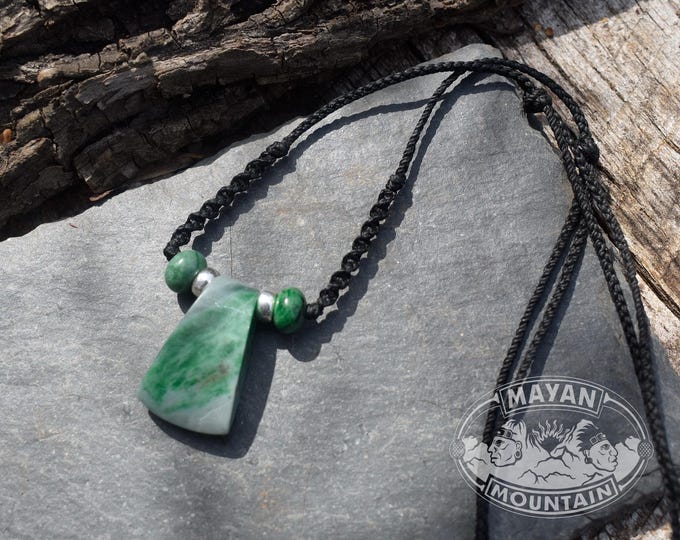 MAYAN WARRIOR NECKLACE // Imperial Green // Guatemalan Jadeite Jade ...