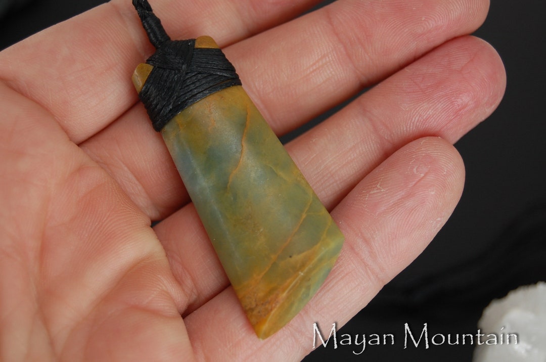 ADZE CELT Toki // Guatemalan Jadeite Jade // Blue With ORANGE Champagne ...