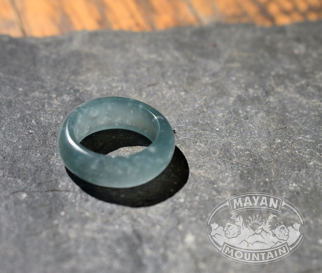 FULL JADE BAND // Super Translucent Guatemalan Blue Jadeite Jade ...