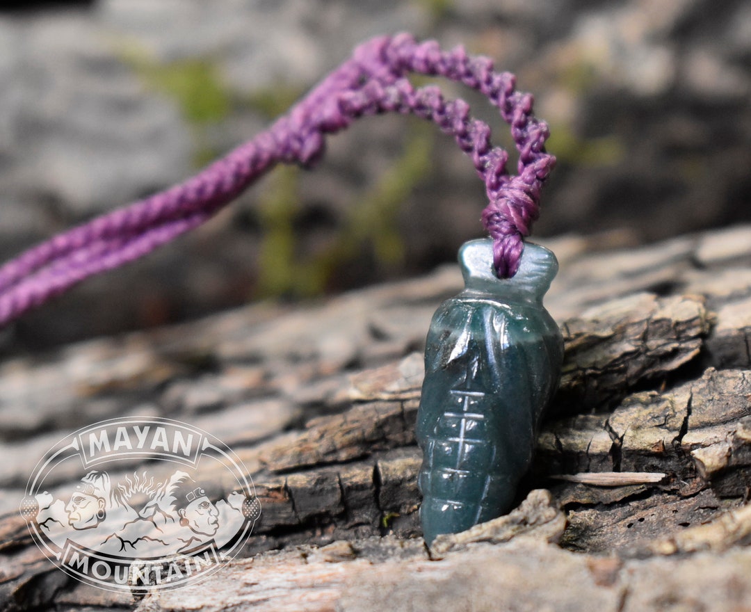 MAYAN SACRED CORN // Maize Sagrado // Carved in Guatemalan Jadeite Jade ...