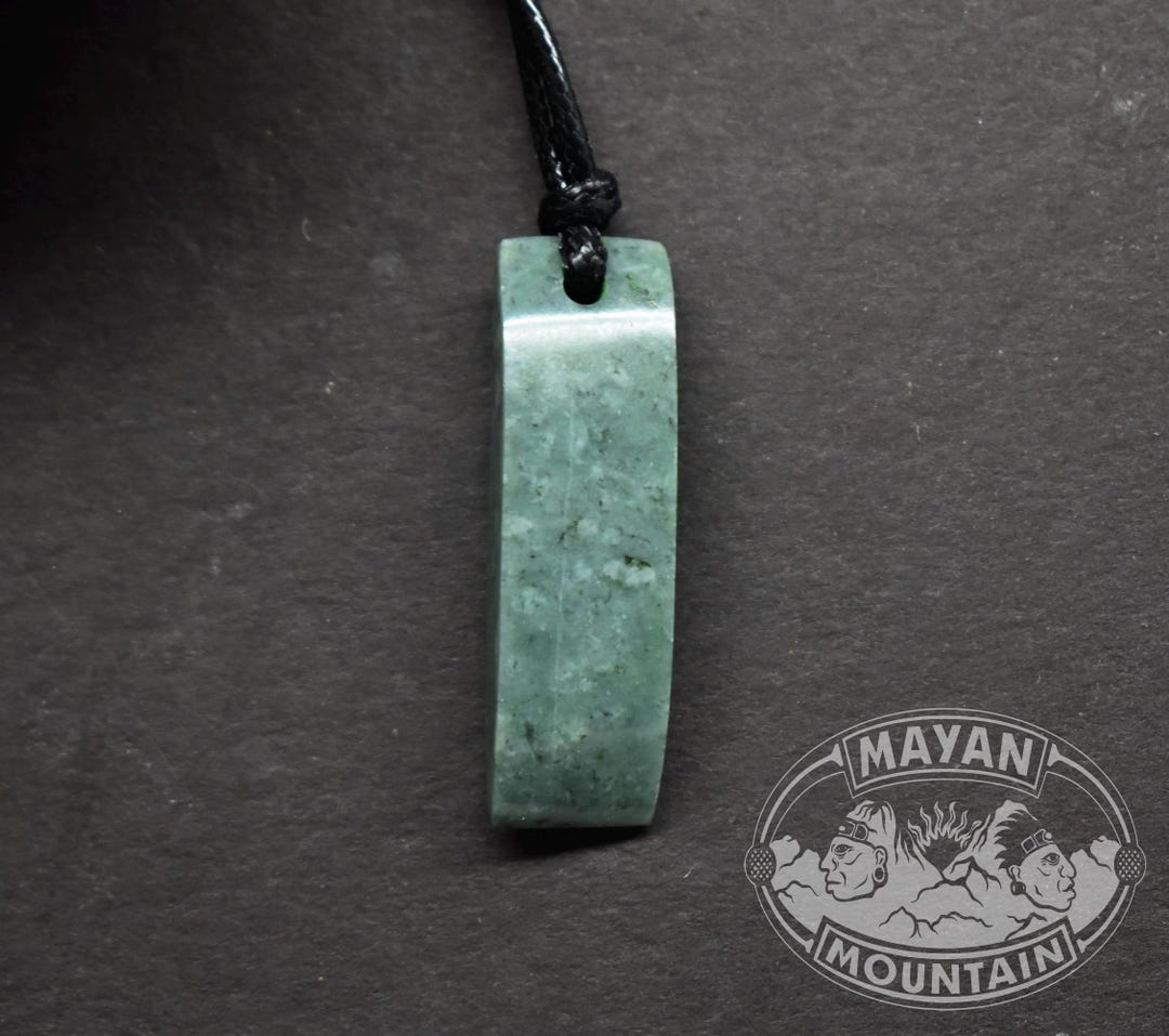 Rectangular Jaguar Jade Pendant // Light Green // Guatemalan Jadeite ...