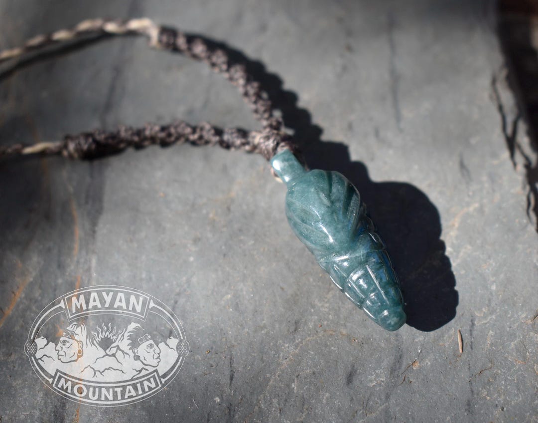MAYAN SACRED CORN // Maize Sagrado // Carved in Guatemalan Jadeite Jade ...