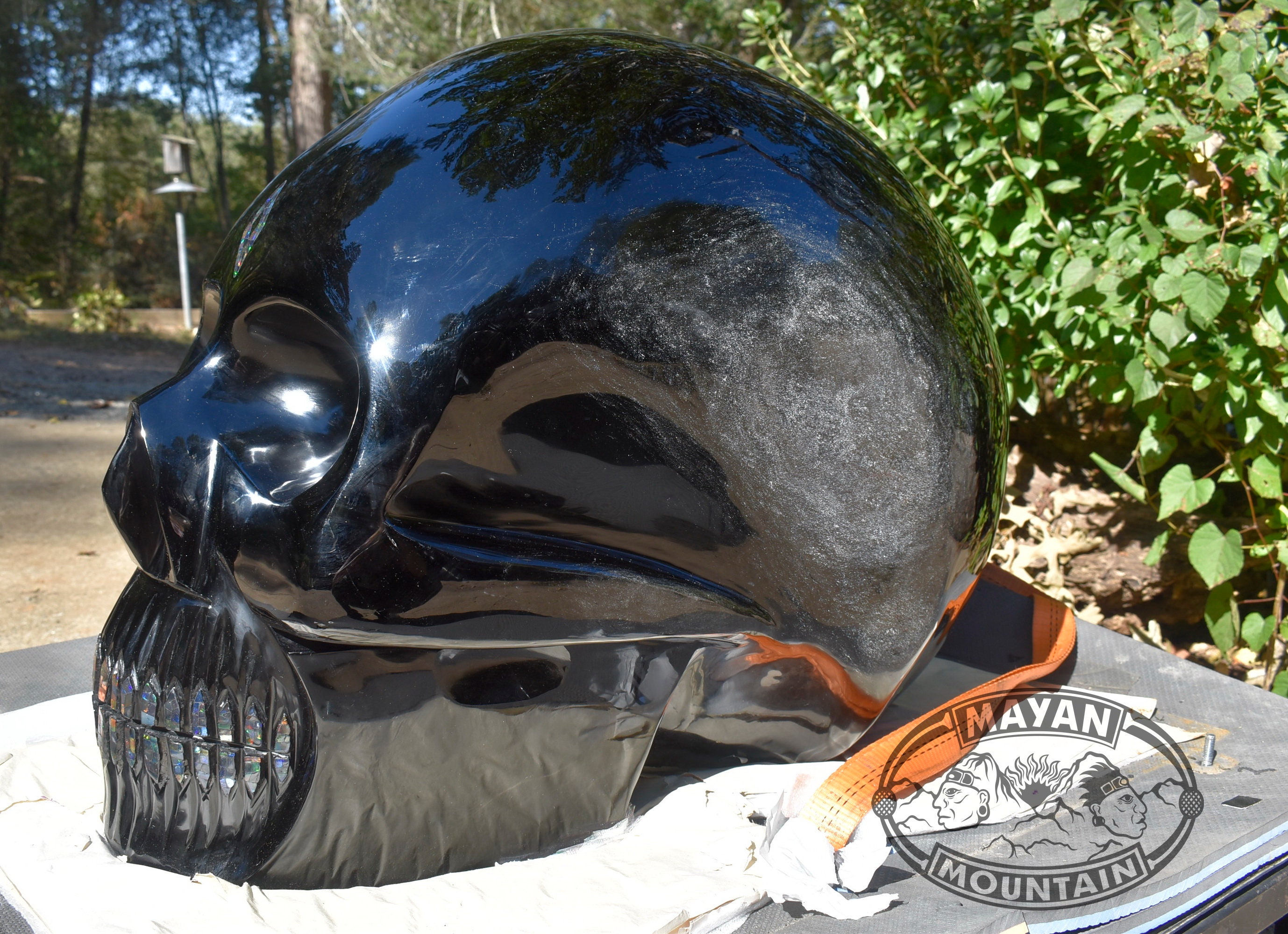 325 Lbs WORLDS LARGEST Obsidian SKULL // Mexican Opal Inlay // Carved ...