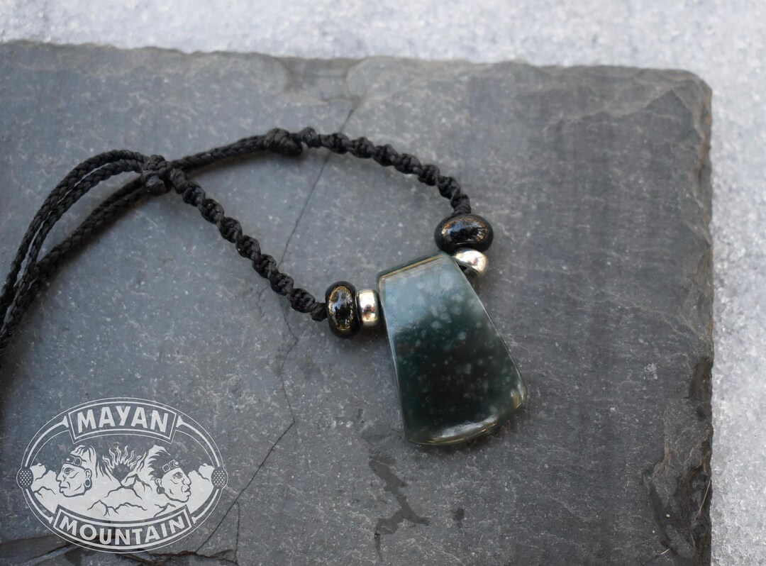 MAYAN WARRIOR NECKLACE // Guatemalan Jadeite Jade // Adze Celt Hatchet ...