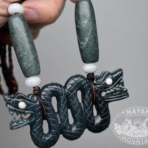QUETZALCOATL Doubled Headed Feathered Serpent // DARK BLUE Guatemalan ...