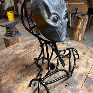 WORLDS LARGEST ALIEN Carving in Blue/grey Guatemalan Jadeite Jade ...