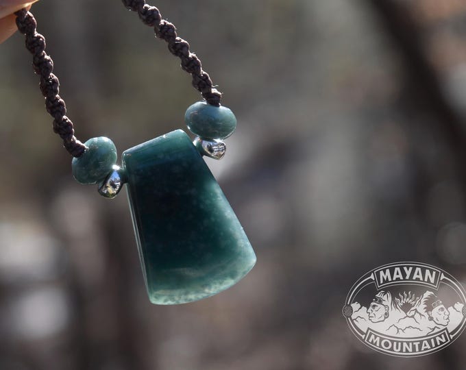 MAYAN WARRIOR NECKLACE // Guatemalan Jadeite Jade // Adze Celt Hatchet ...