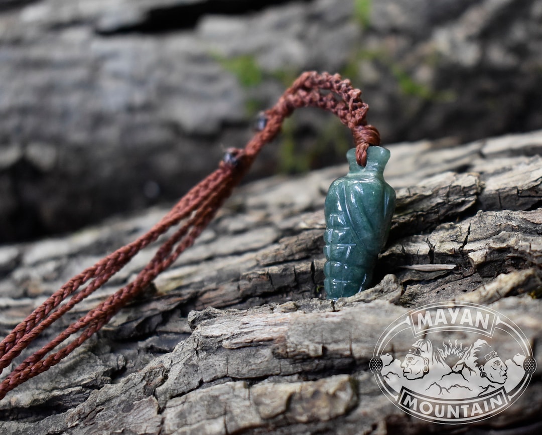 MAYAN SACRED CORN // Maize Sagrado // Carved in Guatemalan Jadeite Jade ...