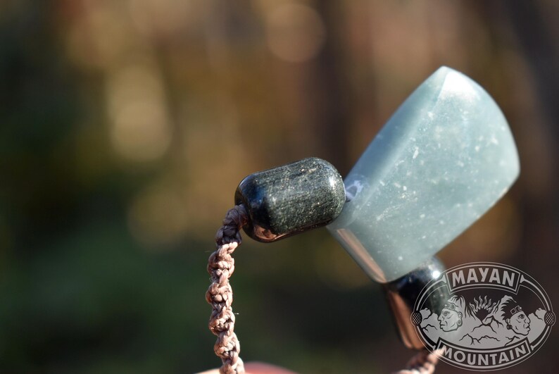 MAYAN WARRIOR NECKLACE // Guatemalan Jadeite Jade // Adze Celt Hatchet ...