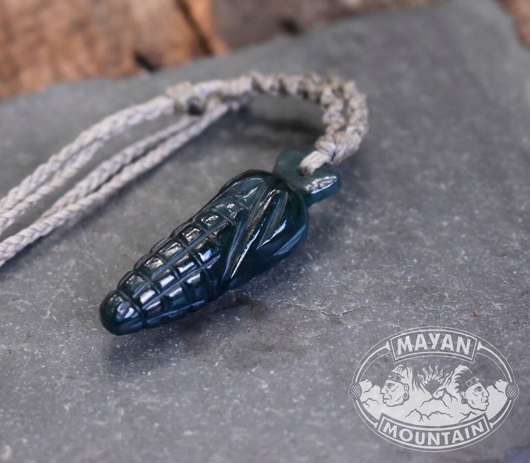 MAYAN SACRED CORN // Maize Sagrado // Carved in Guatemalan Jadeite Jade ...