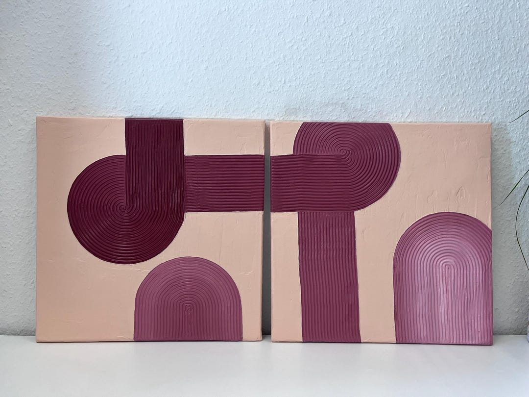 Acrylic Painting Acrylic Picture Structure Picture 3D Effect Diptych ...