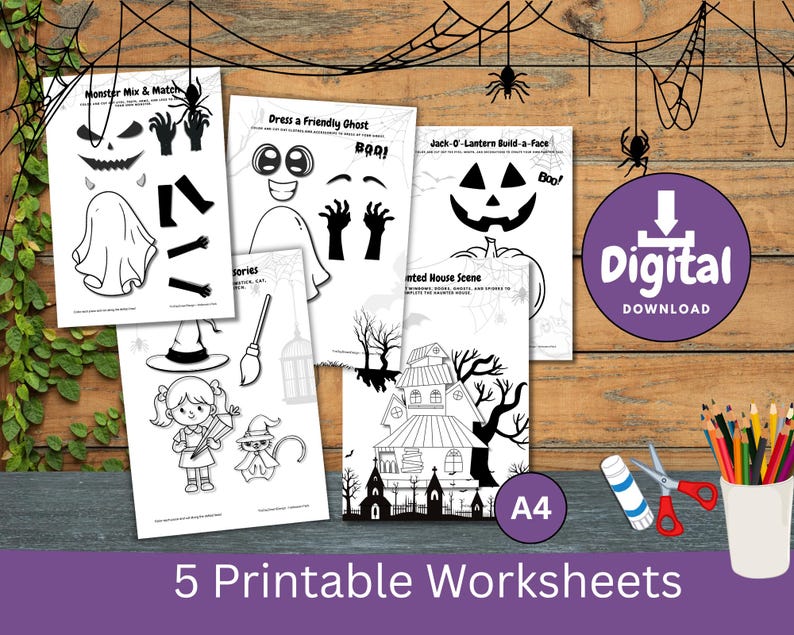 Halloween Build-a-face Activity | Cut and Paste Craft for Kids | Jack O ...