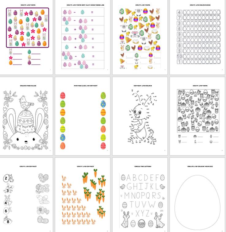 Easter Theme Activity Sheets for Kids - Preschool - Etsy