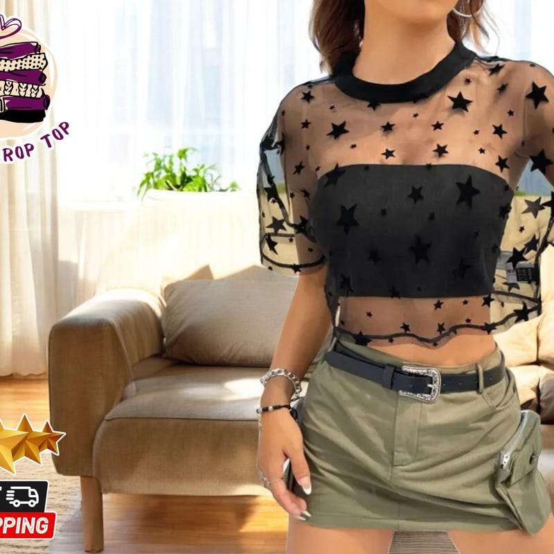 See Through Crop Tops - Etsy