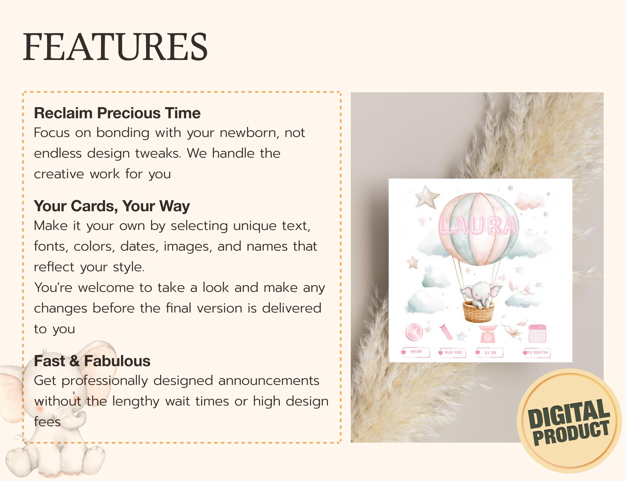 Custom Baby Birth Poster | Printable Personalized Design With Baby Name ...