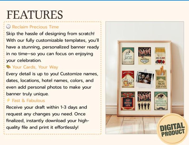 Personalized Vintage Cigarette Poster | Retro Tobacco Art | Printable ...