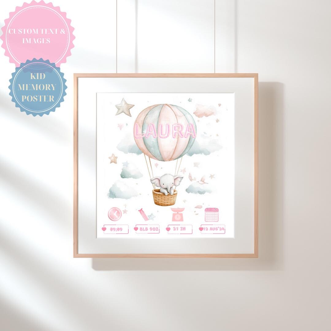 Custom Baby Birth Announcement Card | Printable Personalized Design ...