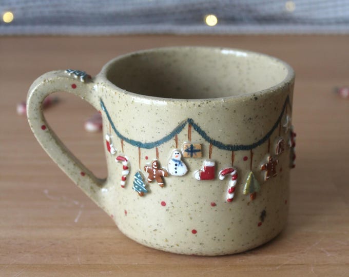 Handmade 3D Christmas Mug: Ceramic Holiday Hot Chocolate Cup - Etsy