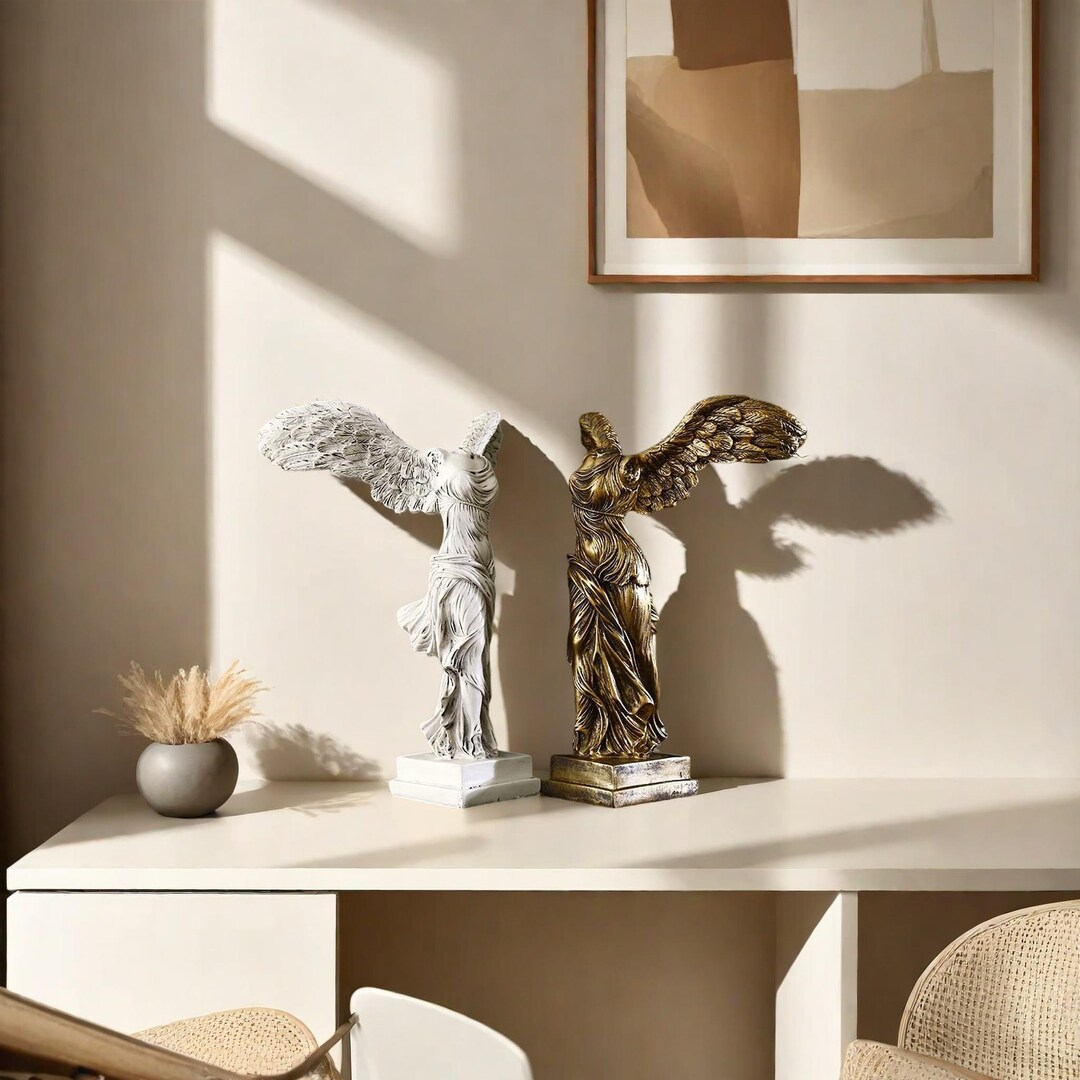 Winged Victory Goddess Retro Greek Statue Object Office Desk Decoration ...