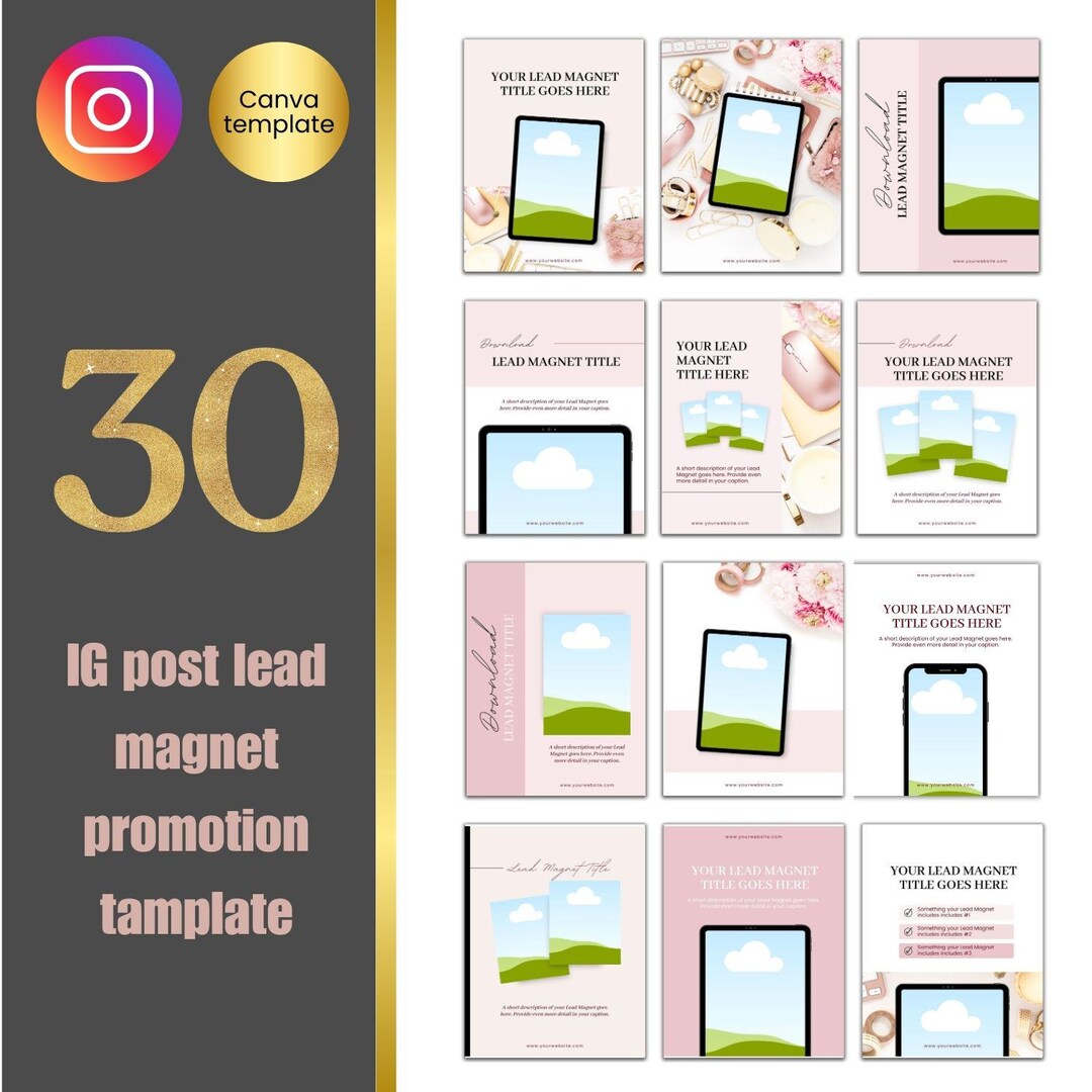 Bundle 30 Instagram Post Magnet Promotion Templates 30 Instagram Posts ...