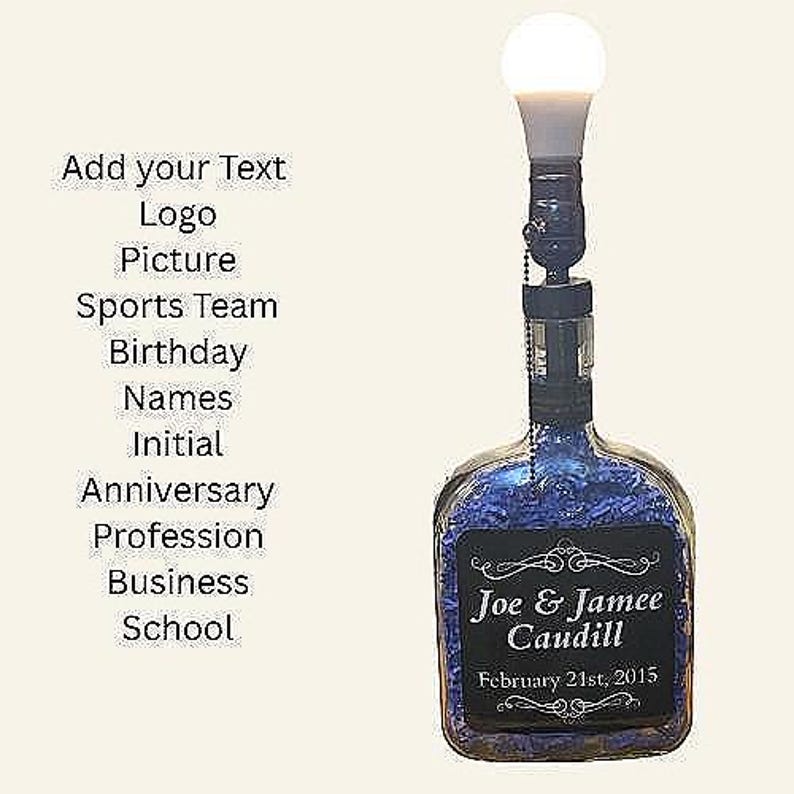 Custom Made Bourbon Whiskey Bottle Lamp Personalized for You. Gifts for ...