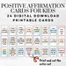 Positive Affirmation Cards for Kids + Coloring Cards: Printable ...