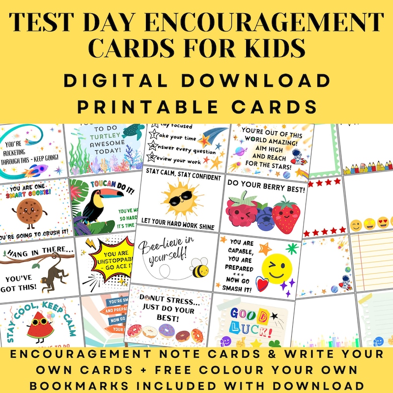 Test Encouragement Notes for Kids - Etsy