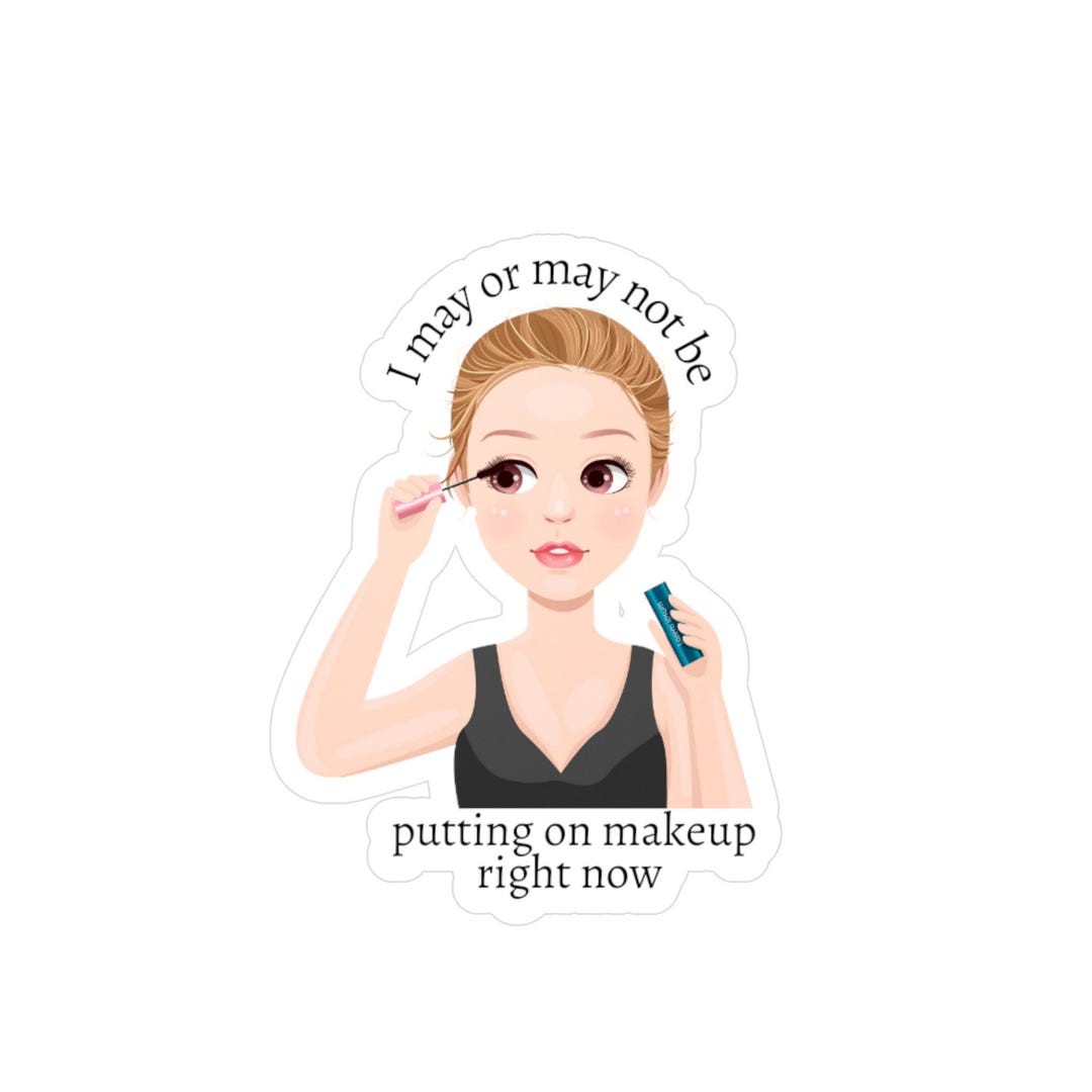 Putting on Makeup Car Decal | Funny Beauty Vinyl Car Sticker | Makeup ...