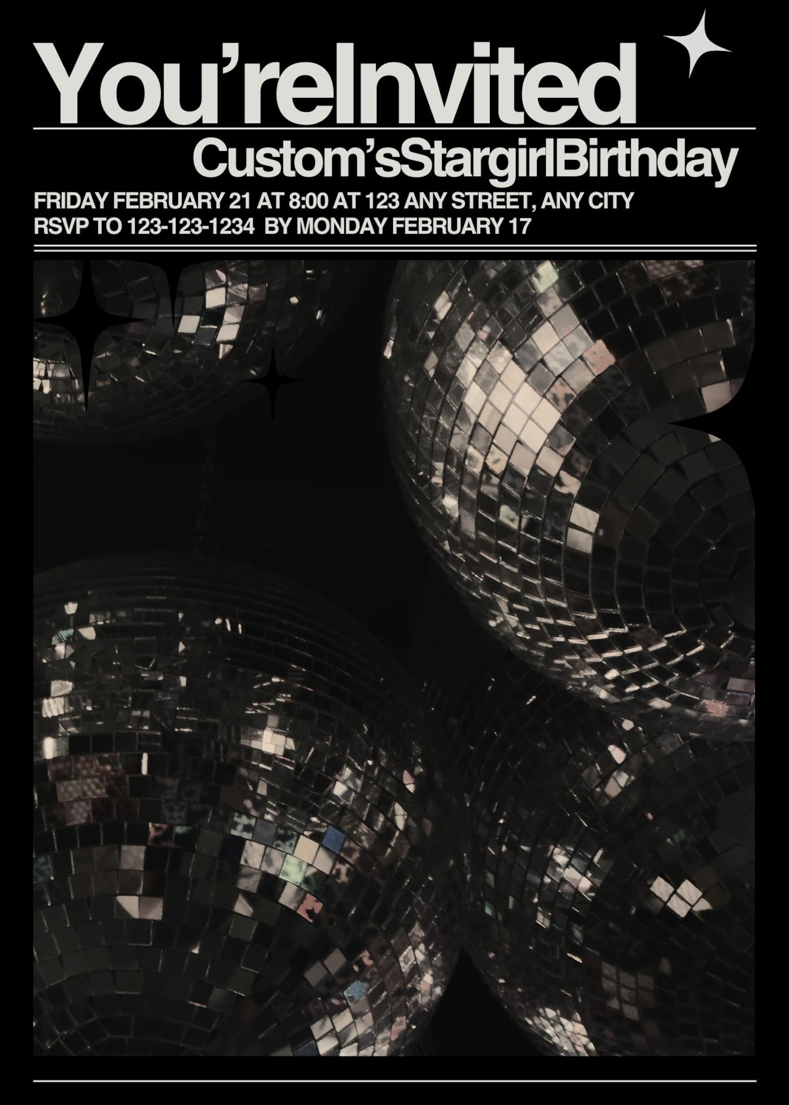 The Weeknd House of Balloons Stargirl Starboy Party Invitation XO ...