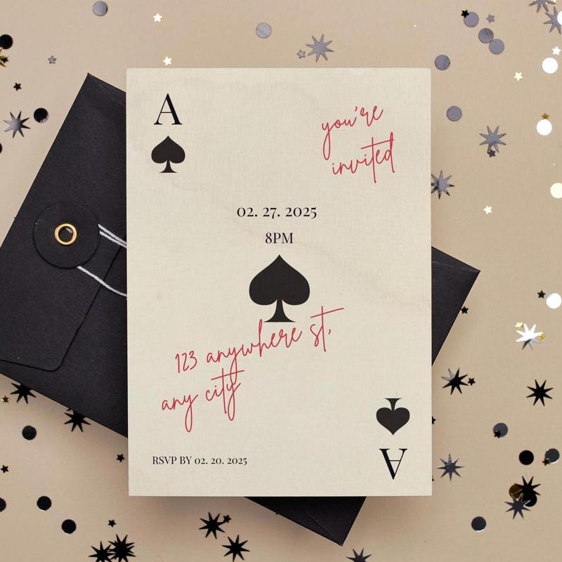 Playing Card Invite - Etsy
