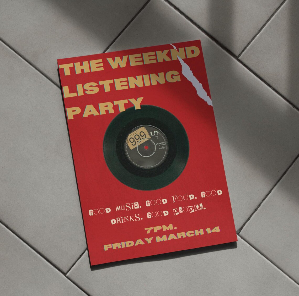 Artist Listening Party Invitation the Weeknd Retro Red Sound Album ...