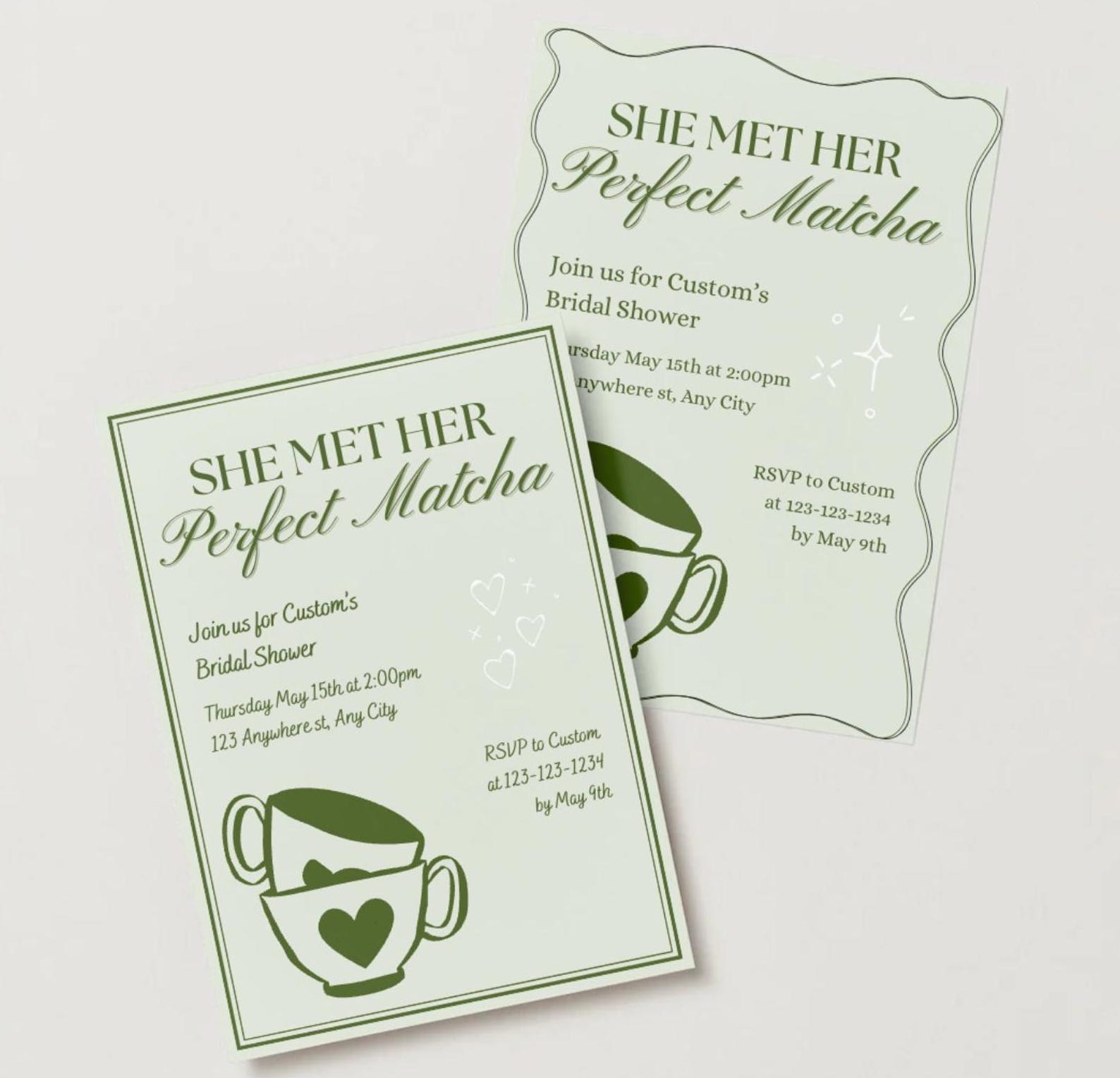 She Found Her Perfect Matcha Bridal Shower Party Invitations Ideas ...