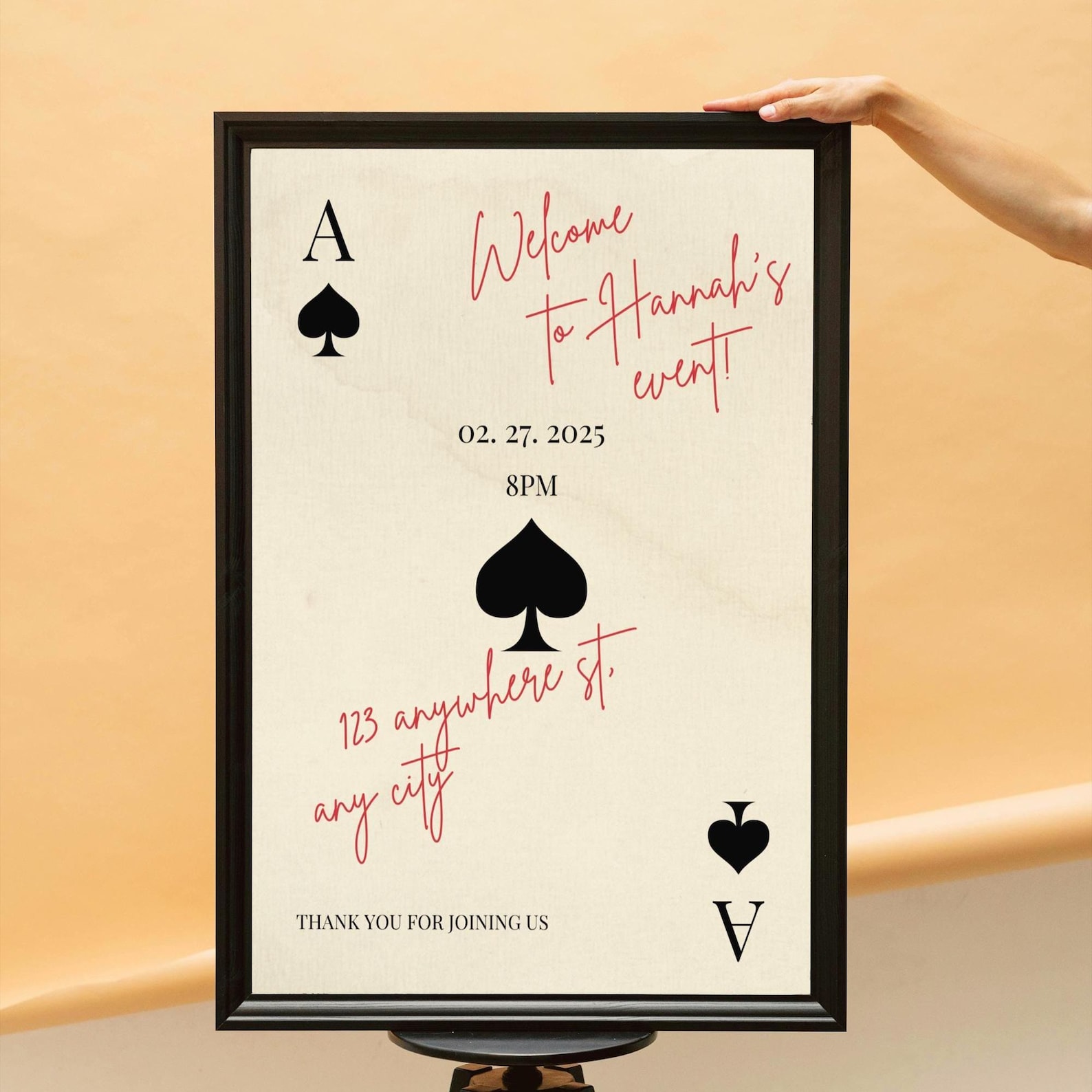Ace of Spades Welcome Poster: Party Sign, Red and Black (digital ...