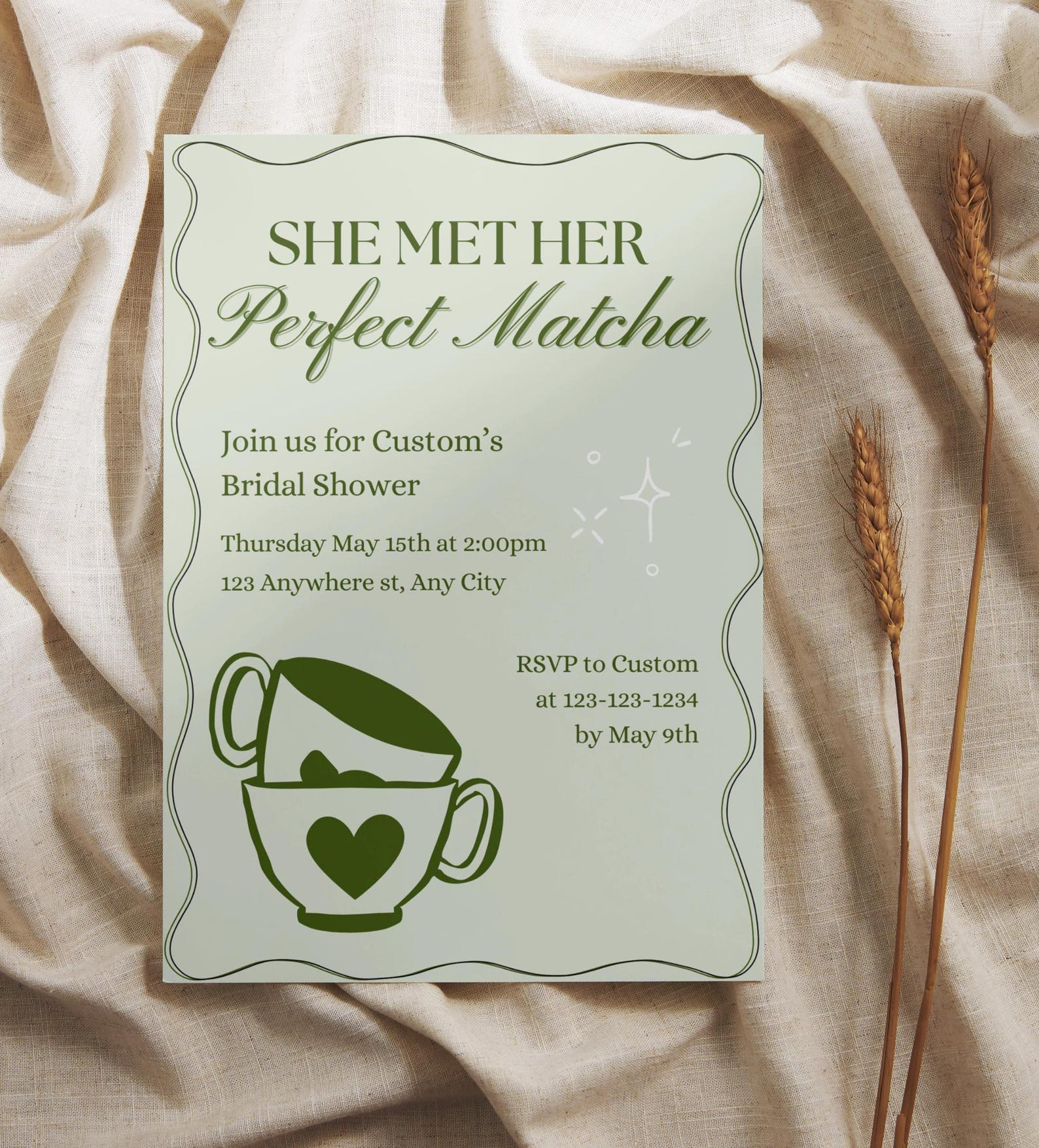 She Found Her Perfect Matcha Bridal Shower Party Invitations Ideas ...