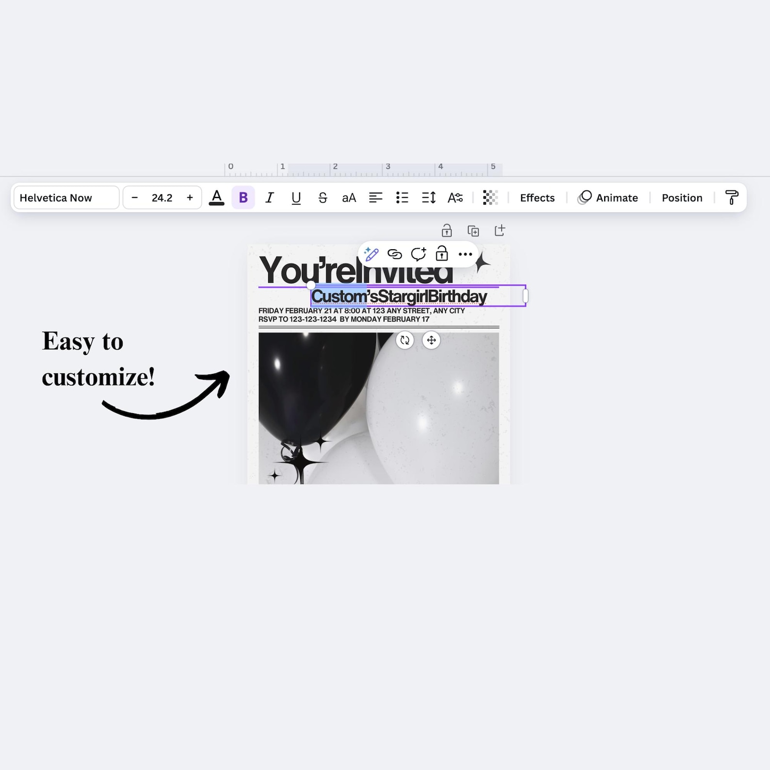 White the Weeknd House of Balloons Stargirl Starboy Party Invitation XO ...