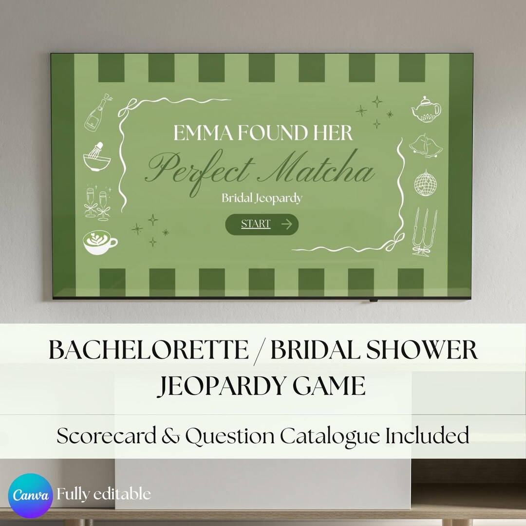 Perfect Matcha Bridal Shower Jeopardy, Bachelorette Jeopardy, Bridal ...