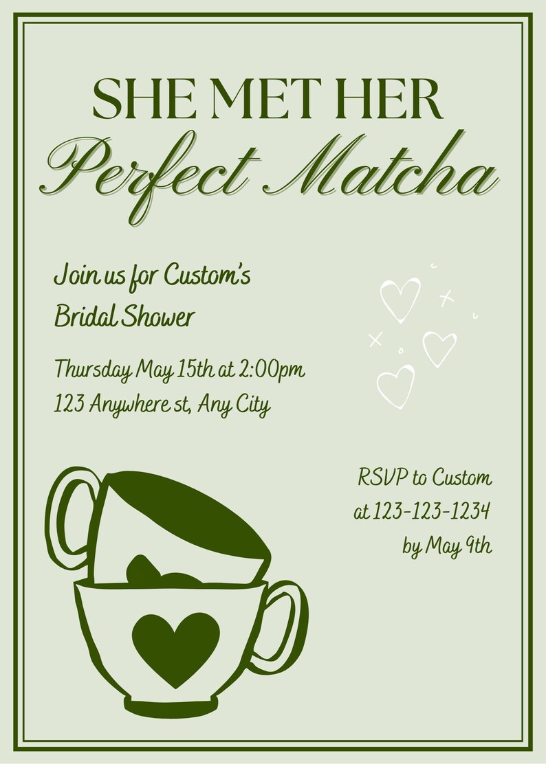 She Found Her Perfect Matcha Bridal Shower Party Invitations Ideas ...