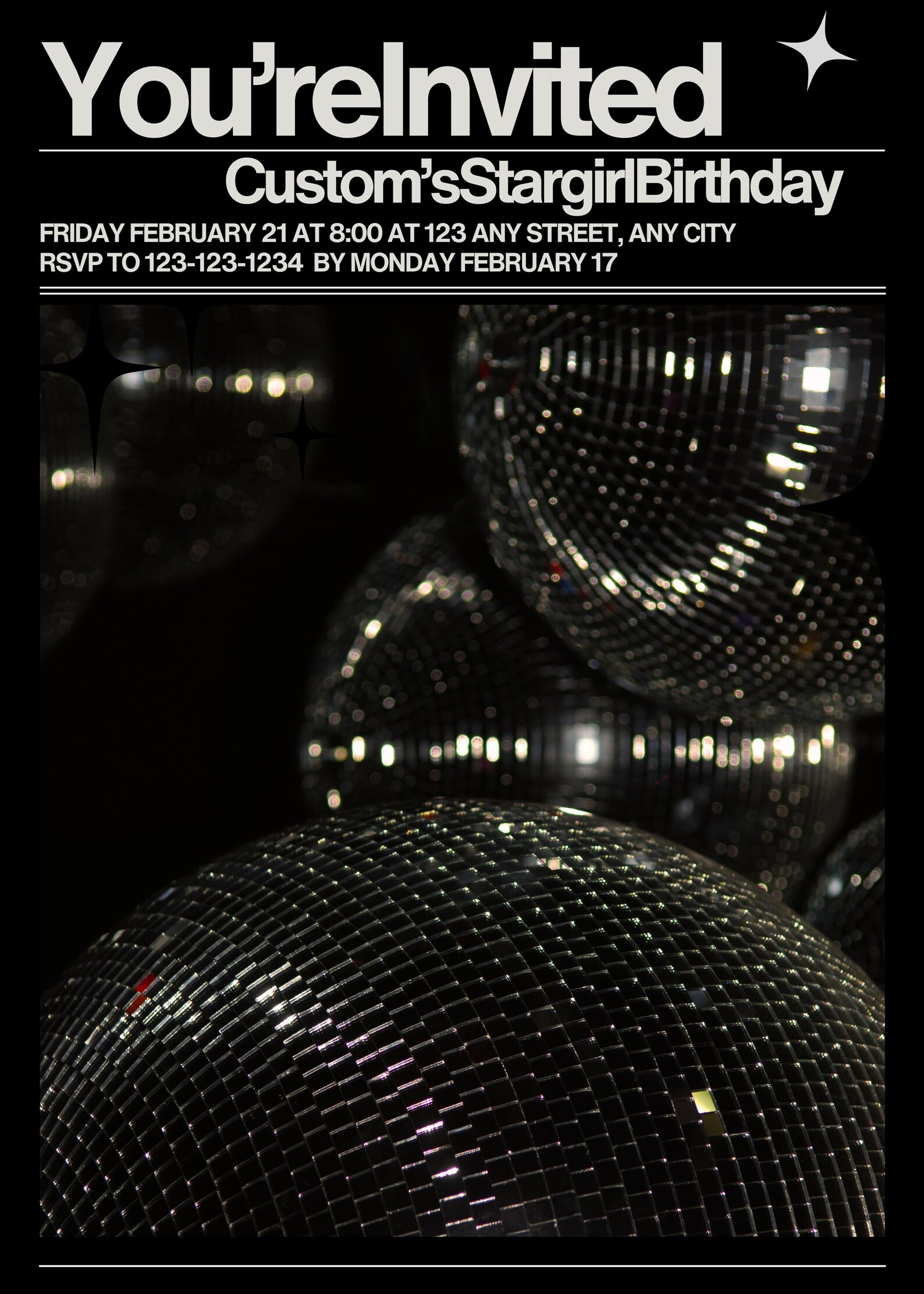 The Weeknd House of Balloons Stargirl Starboy Party Invitation XO ...