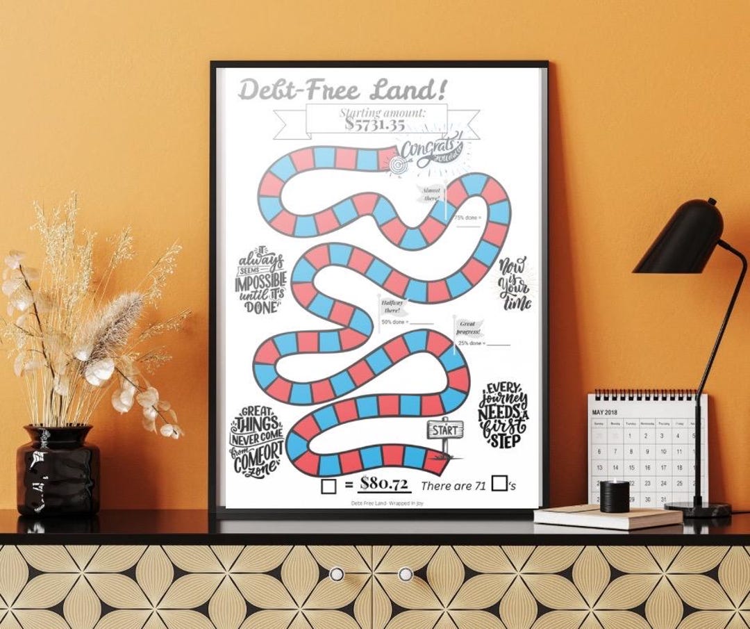 Debt Payoff Money Printable Goal Tracker | Debt Free Land | Printable 8 ...